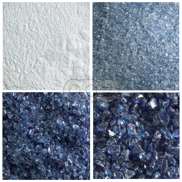 Bullseye Glass Fusible Steel Blue Transparent Frit - Free Shipping ...