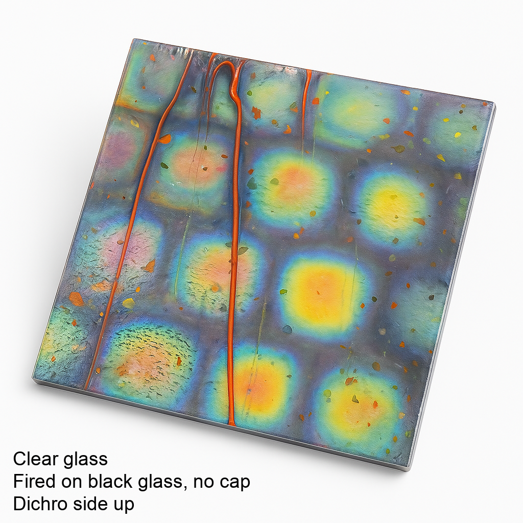 New Dazzle Dichro - Cyan Dark Red Fusion on Bullseye Red/Yellow ...