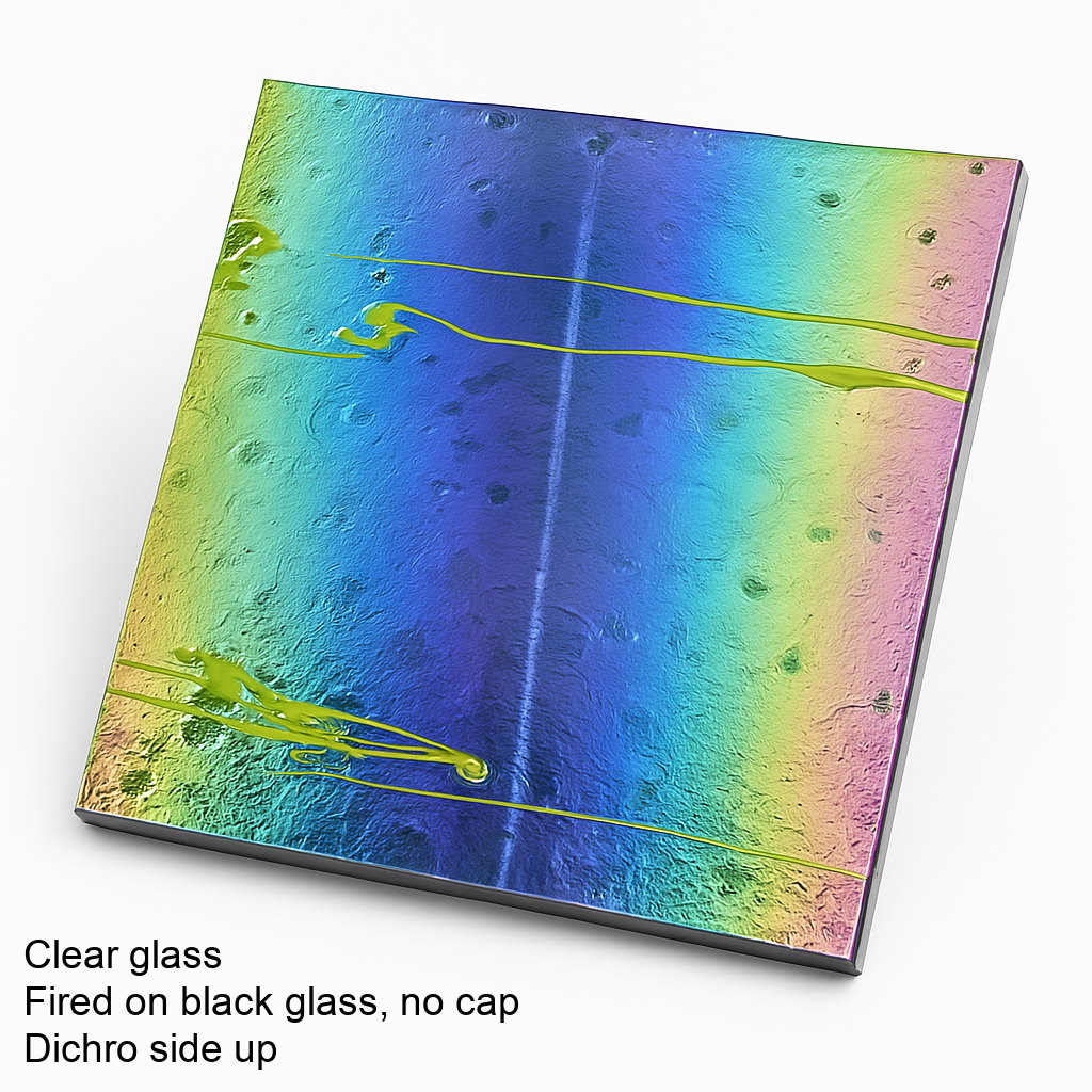 Dichro Dazzle Tropics Fusible Glass - 90 COE, 4"X4", 3MM — aaeglass.com