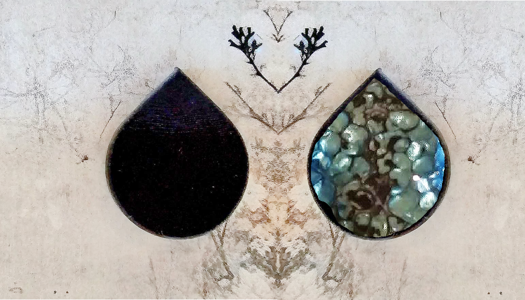 Teardrop DIY Glass Pendant Base [Black or Clear] 90 COE Fusible Precut ...