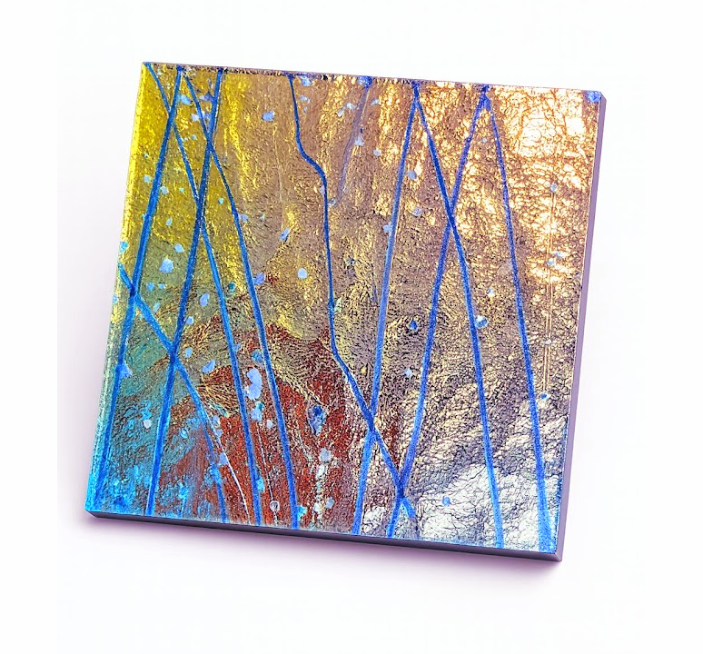 Dichroic Dazzle 90 COE Glass Tiles – 4"x4" CBS Dichroic Collage ...