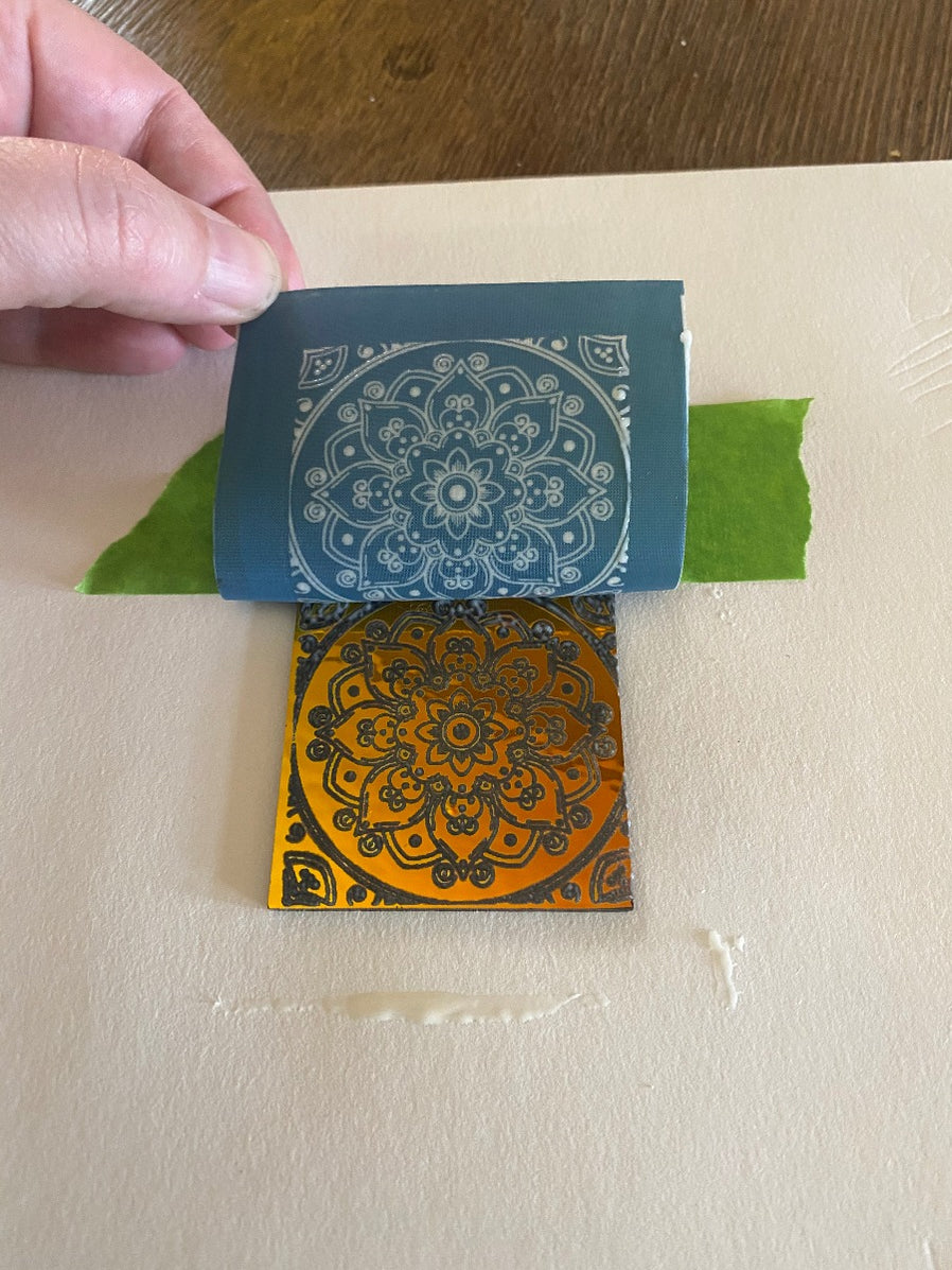 Tropical Print Two Pack Reusable Silk Screen Stencils for Dichroic Gla ...