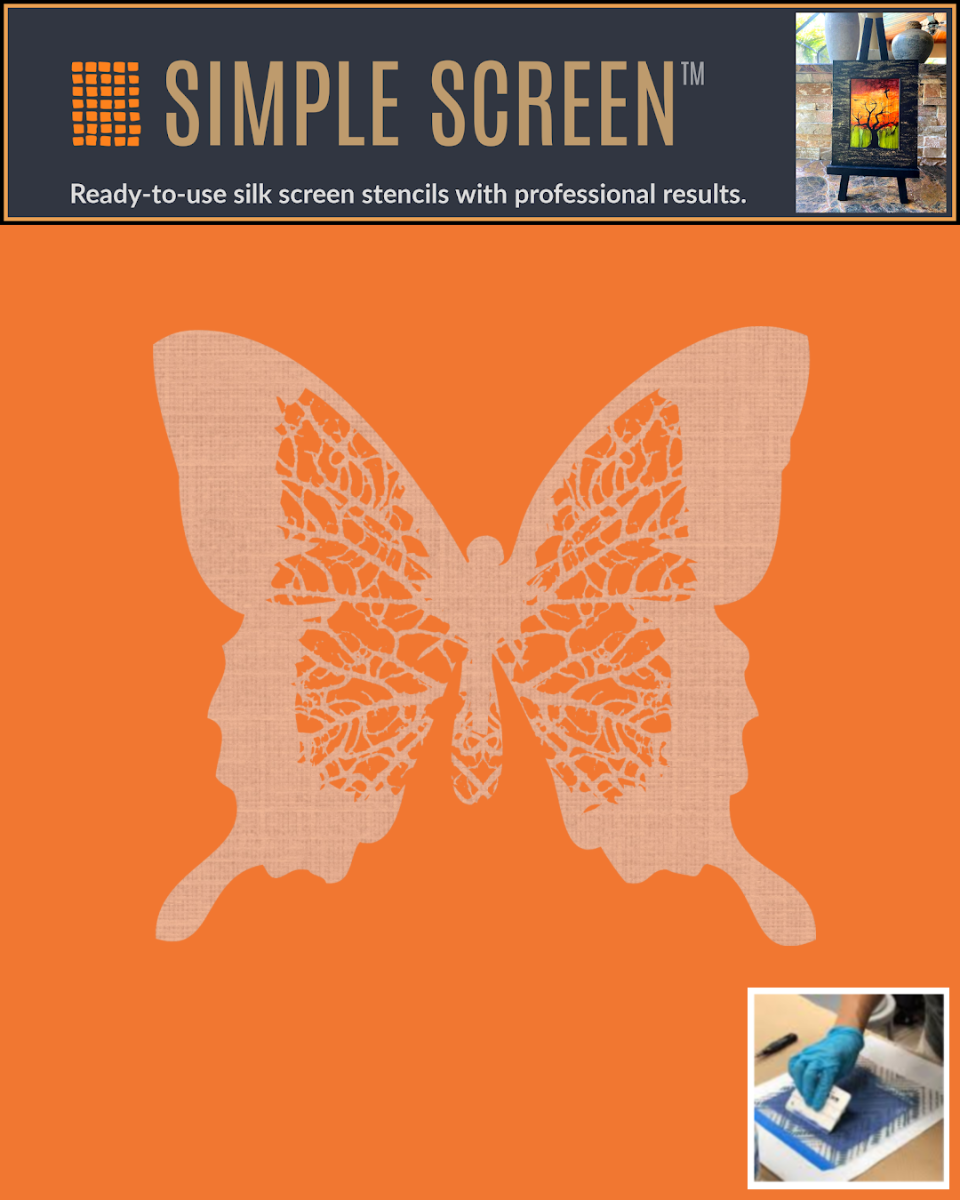 Simple Screen™ Pre-burned Elegant Butterfly Design for Screen Printing ...